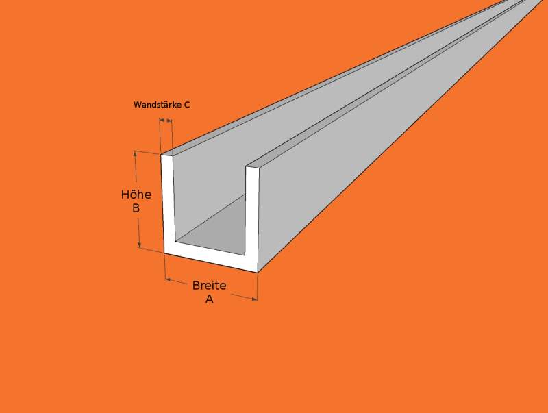 Alu U Profil kaufen | Zuschnitt auf Maß | Metallparadies.de
